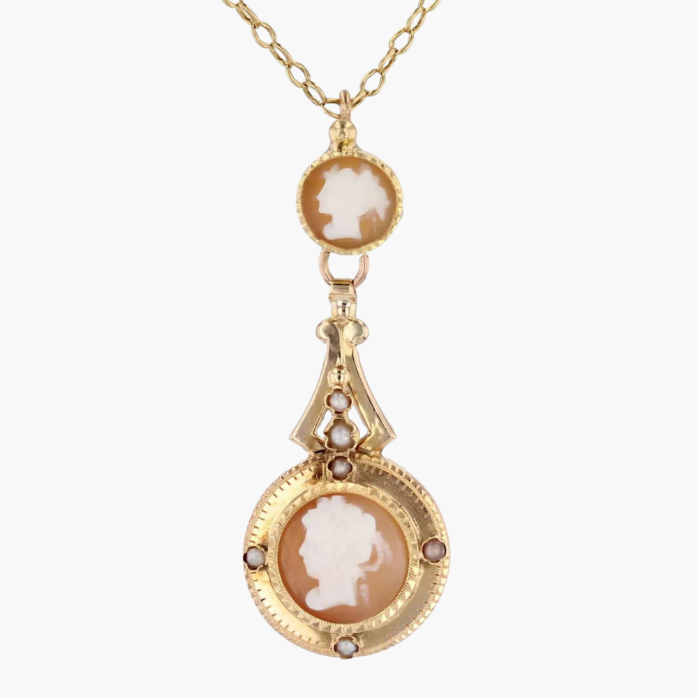 Necklaces cameo - Vintage jewelry certified - 58 Facettes
