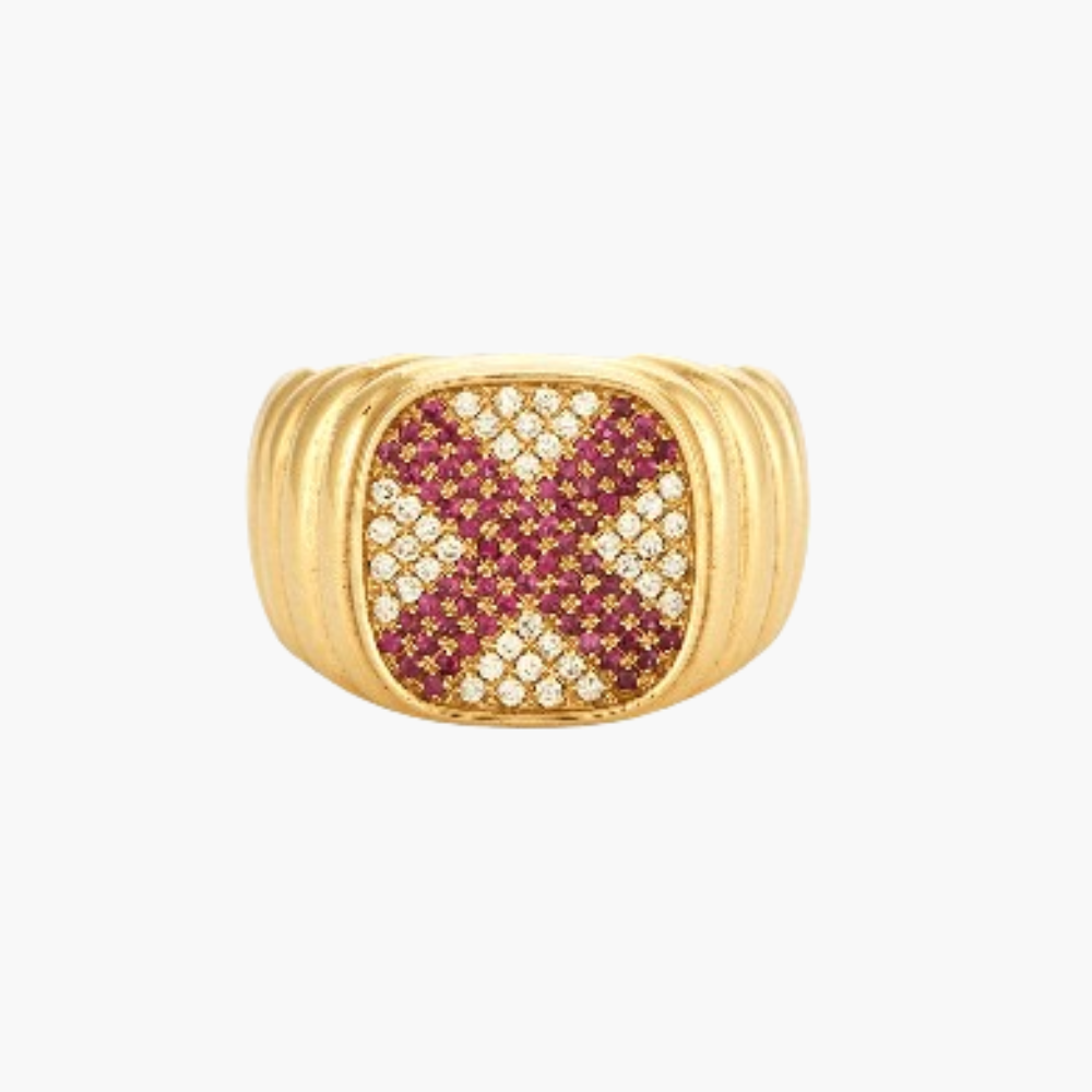 Ruby Signet Ring - Luxury Jewelry certified - 58 Facettes