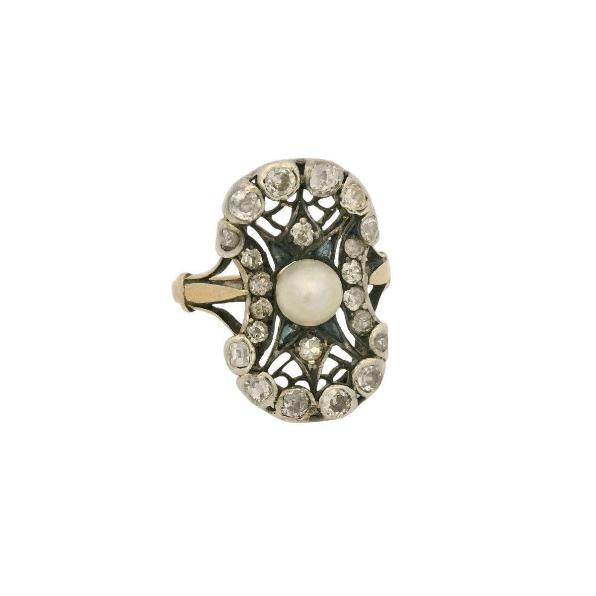 Yellow gold, pearl and dialmond ring circa 1890 - 9355623137609 - 58 ...