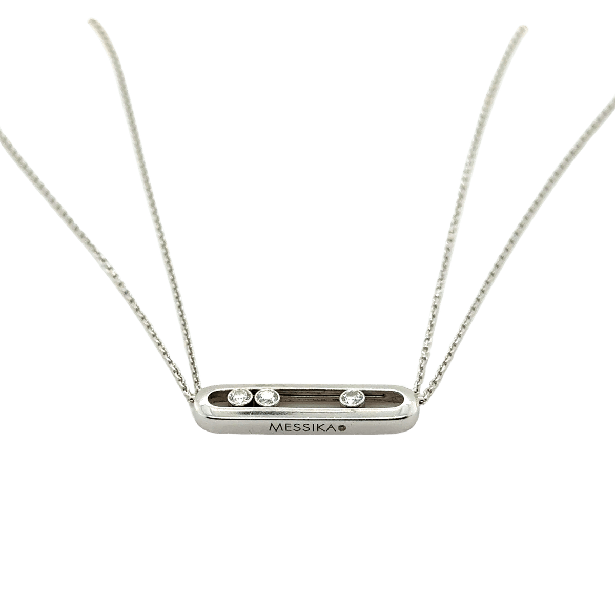 MESSIKA - Move Necklace White Gold - Double Chain - 9427118522697 - 58 ...