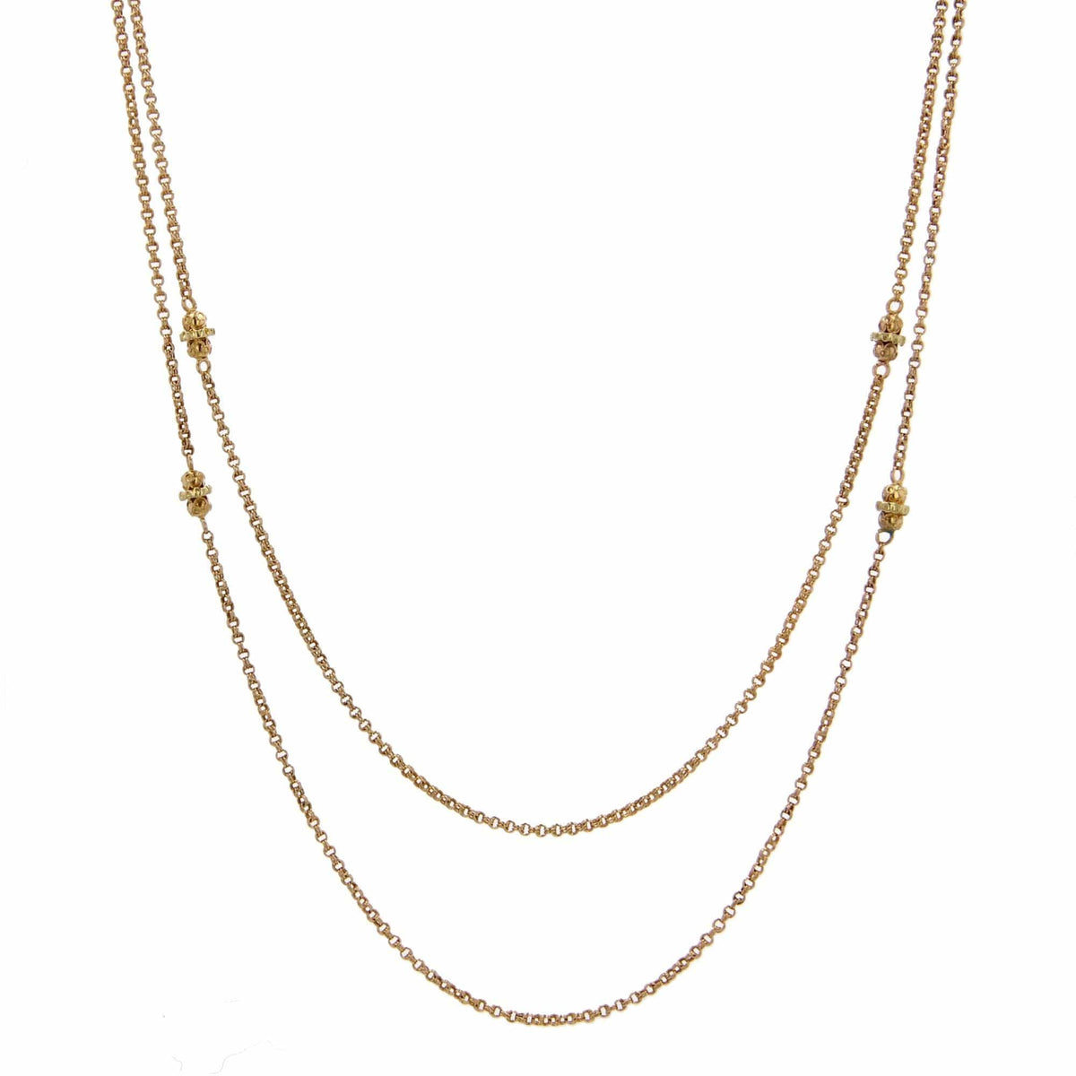 Long antique yellow gold sautoir chain - 9051834941769 - 58 Facettes