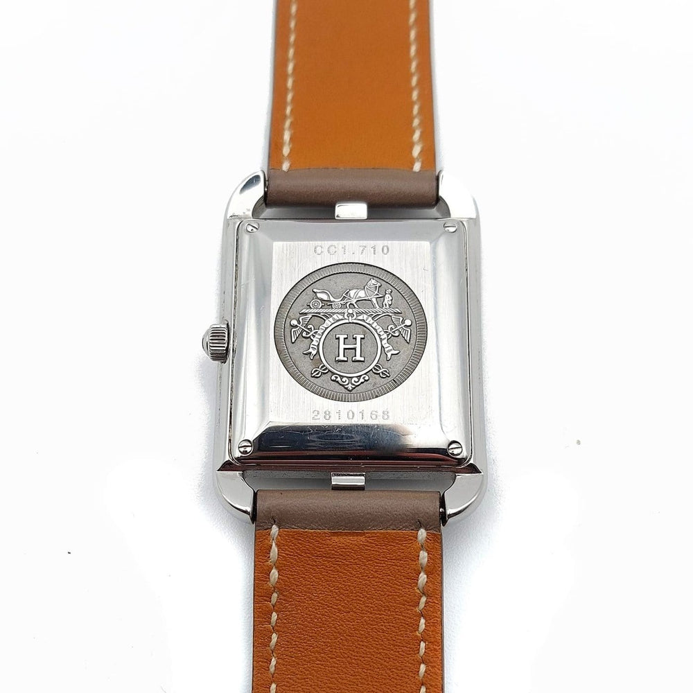 Hermès Cape Cod - 大号腕表，精钢与Swift小牛皮 - 58 Facettes