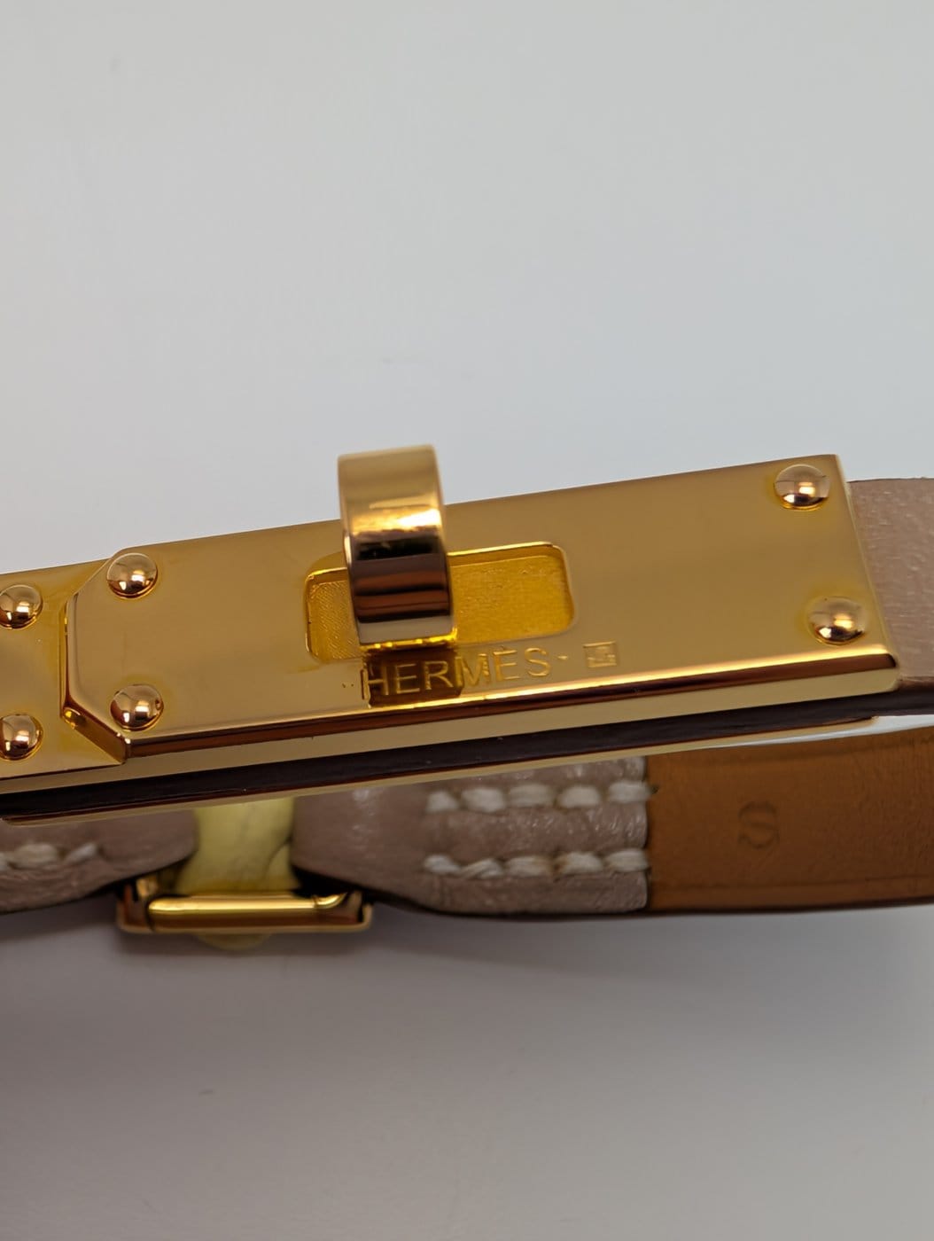 Hermès Kelly Mini - 镀金和皮革手链 - 58 Facettes