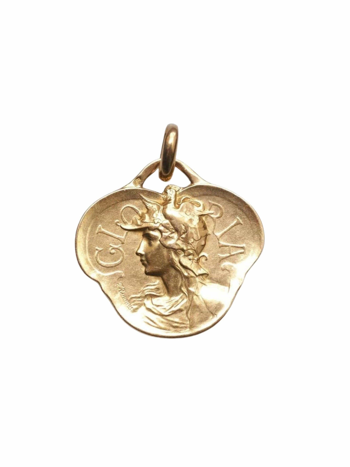 Art Nouveau Gloria medal by F. Rasumny on gold - 7501443530966 - 58 ...