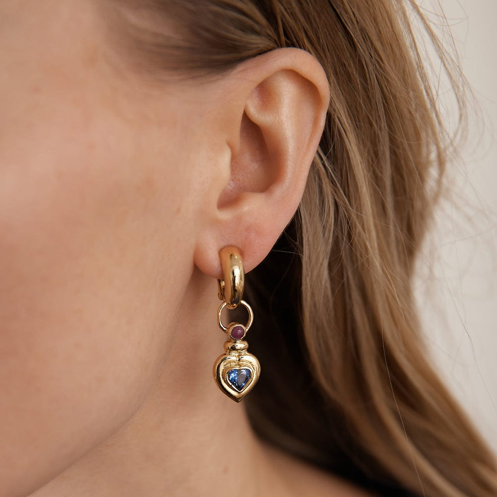 Sapphire Heart Earrings - 7988414185686 - 58 Facettes