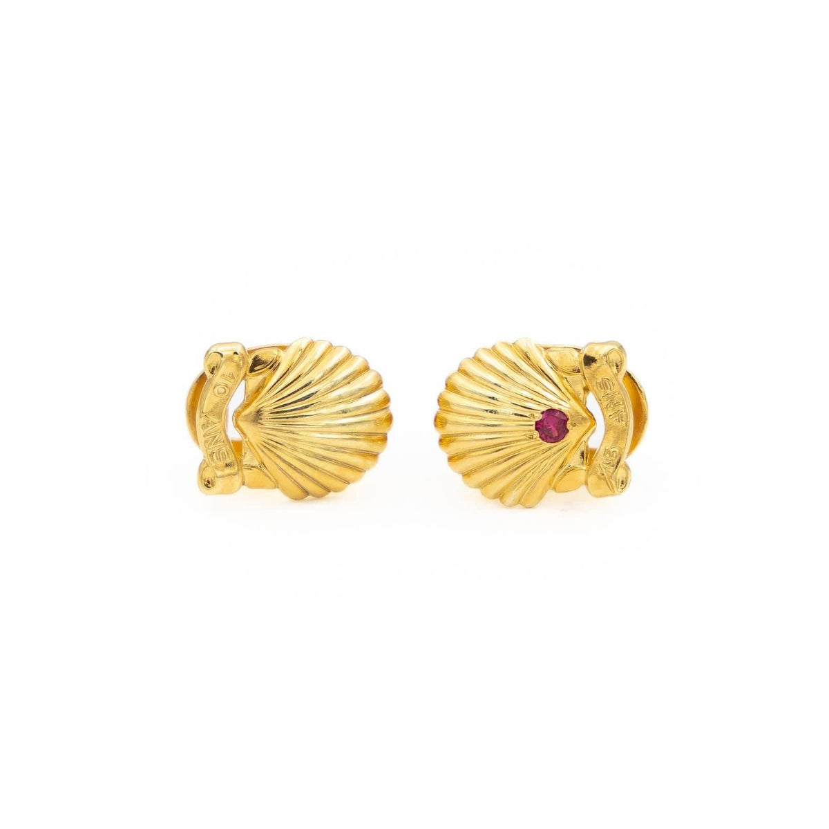 Cartier Shell cufflinks silver-gilt - 7953360060630 - 58 Facettes