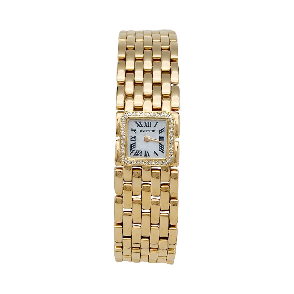 Watch Cartier "Panthère Ribbon" in yellow gold and diamonds ...