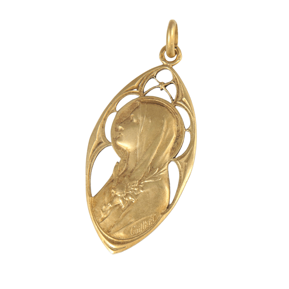 Medal of the Virgin Mary by Guilbert, Art Nouveau period - 58 Facettes